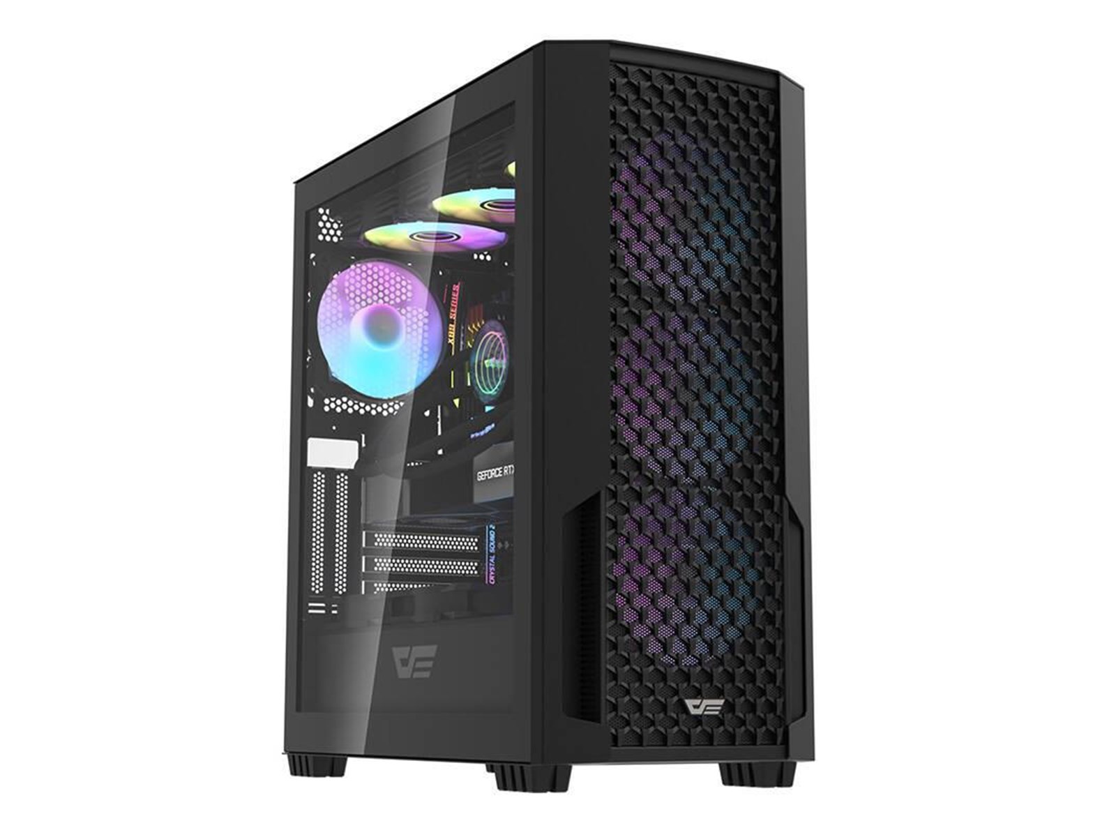 Darkflash DF2100 Computer Case + 4 ARGB Fans - Obudowa komputerowa - Czarny