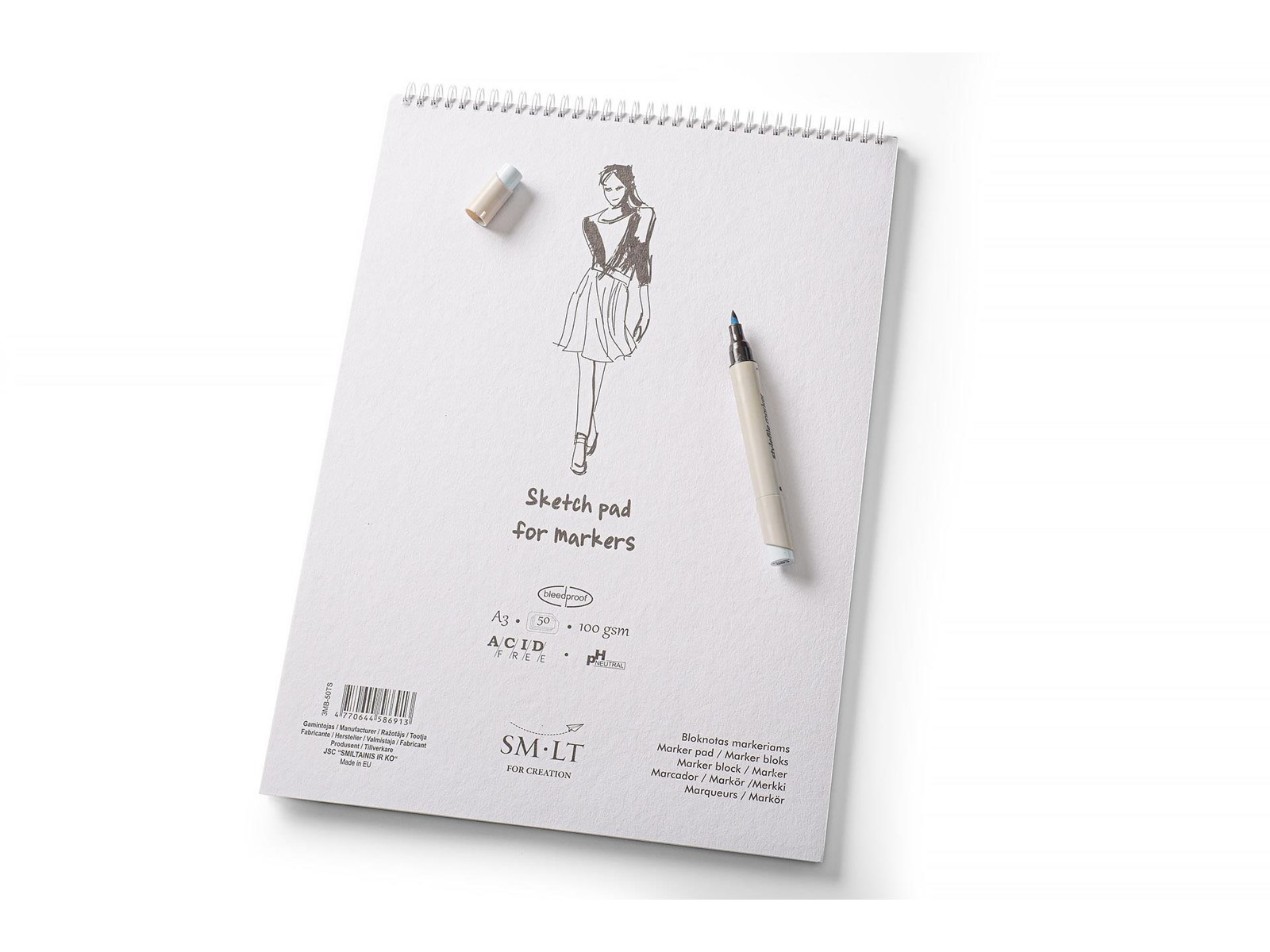 SMLT Drawing pad MARKER paper. A3. 100g. | Tani