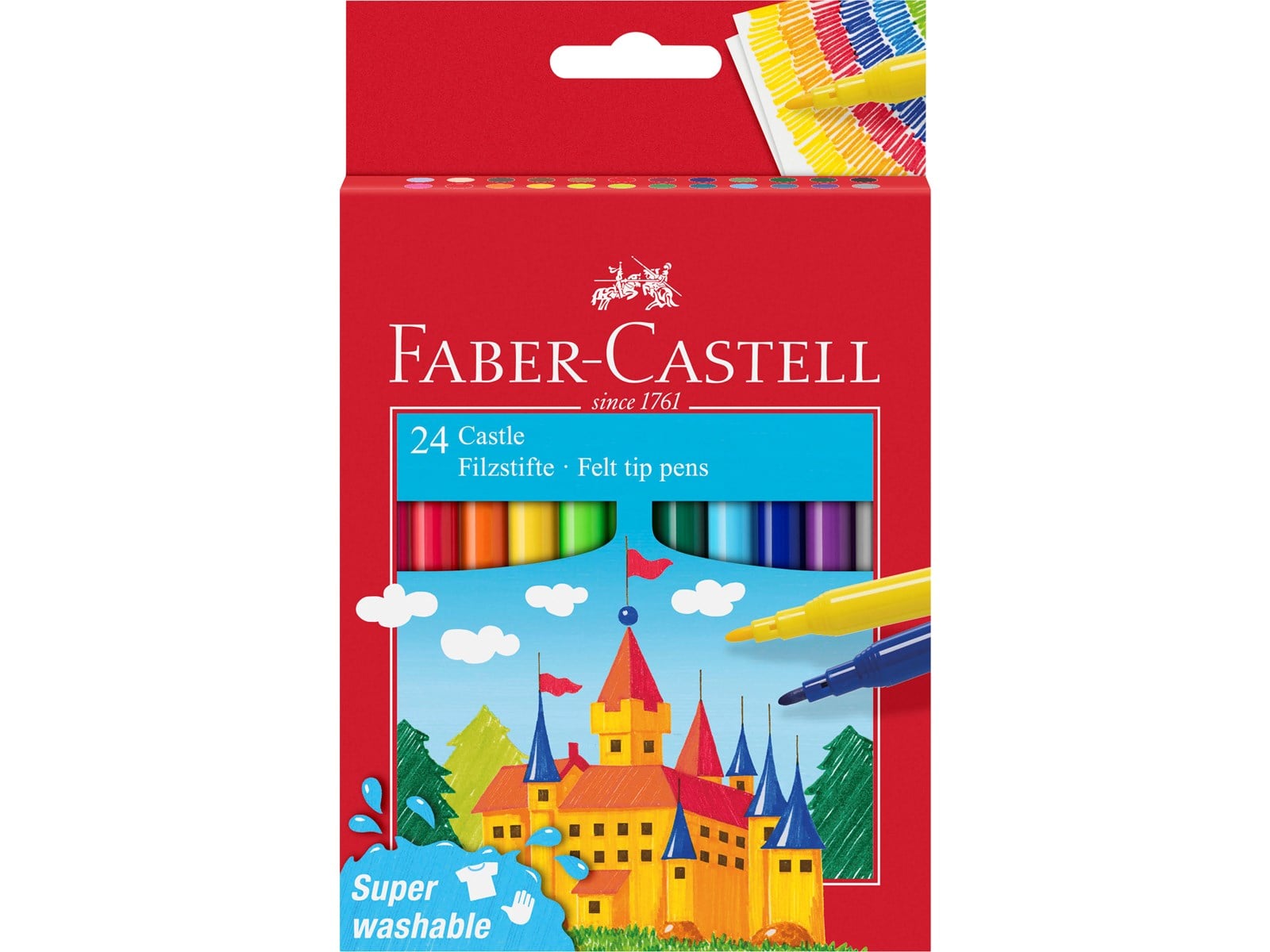 Faber-Castell Fibre-tip pen Castle Cardboardbox 24pc. | Tani