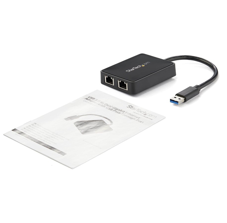 StarTech.com USB32000SPT USB 3.0 to Dual Port Gigabit Ethernet Adapter ...