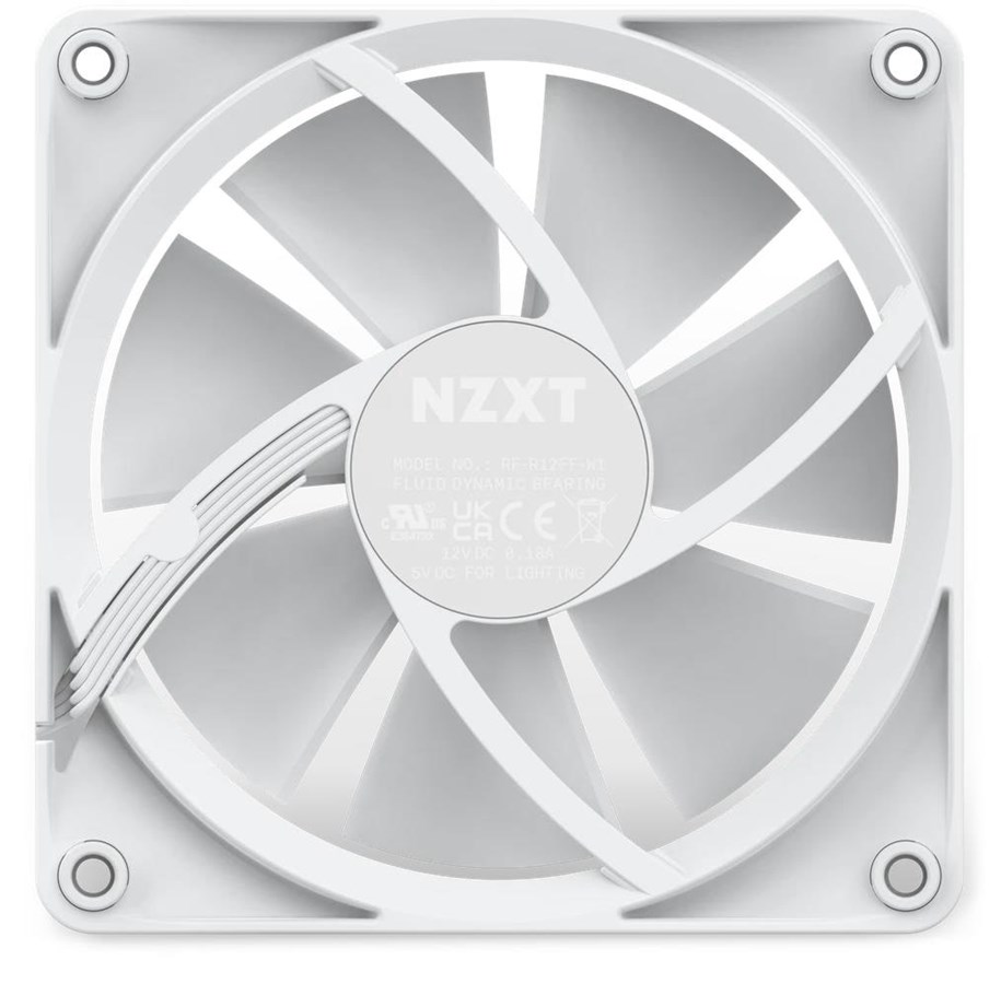 NZXT F120 RGB - White - Wentylator obudowy - 120mm - Biały z ...