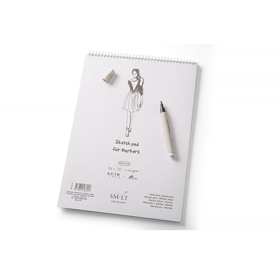 SMLT Drawing pad MARKER paper. A3. 100g. | Tani